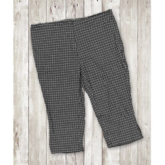Lane Bryant | Pants & Jumpsuits | Y2k Vintage Lane Bryant Venezia Black White Plaid Capris ...